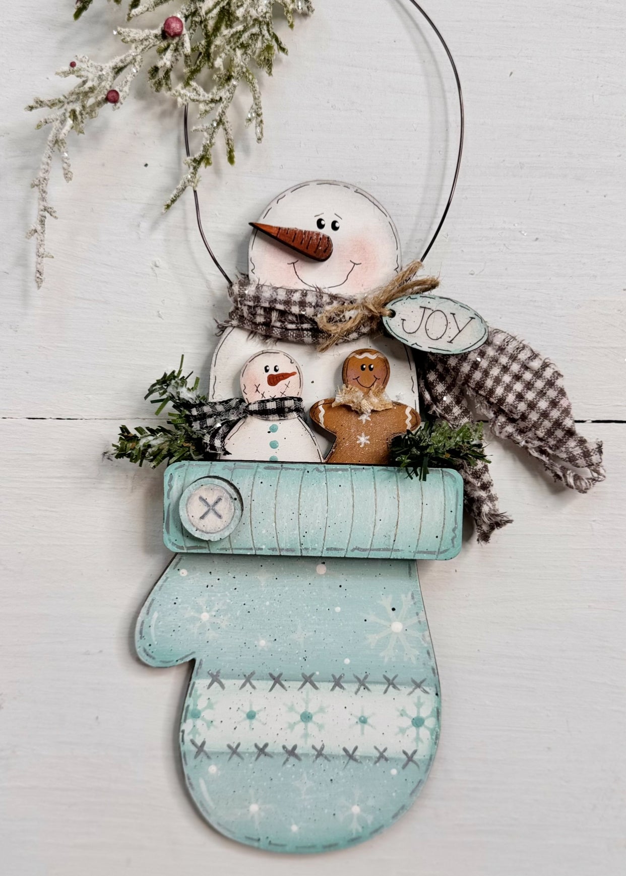 Mitten Snowman Wood Blank with Gingerbread – Bee'in Creative with Mis