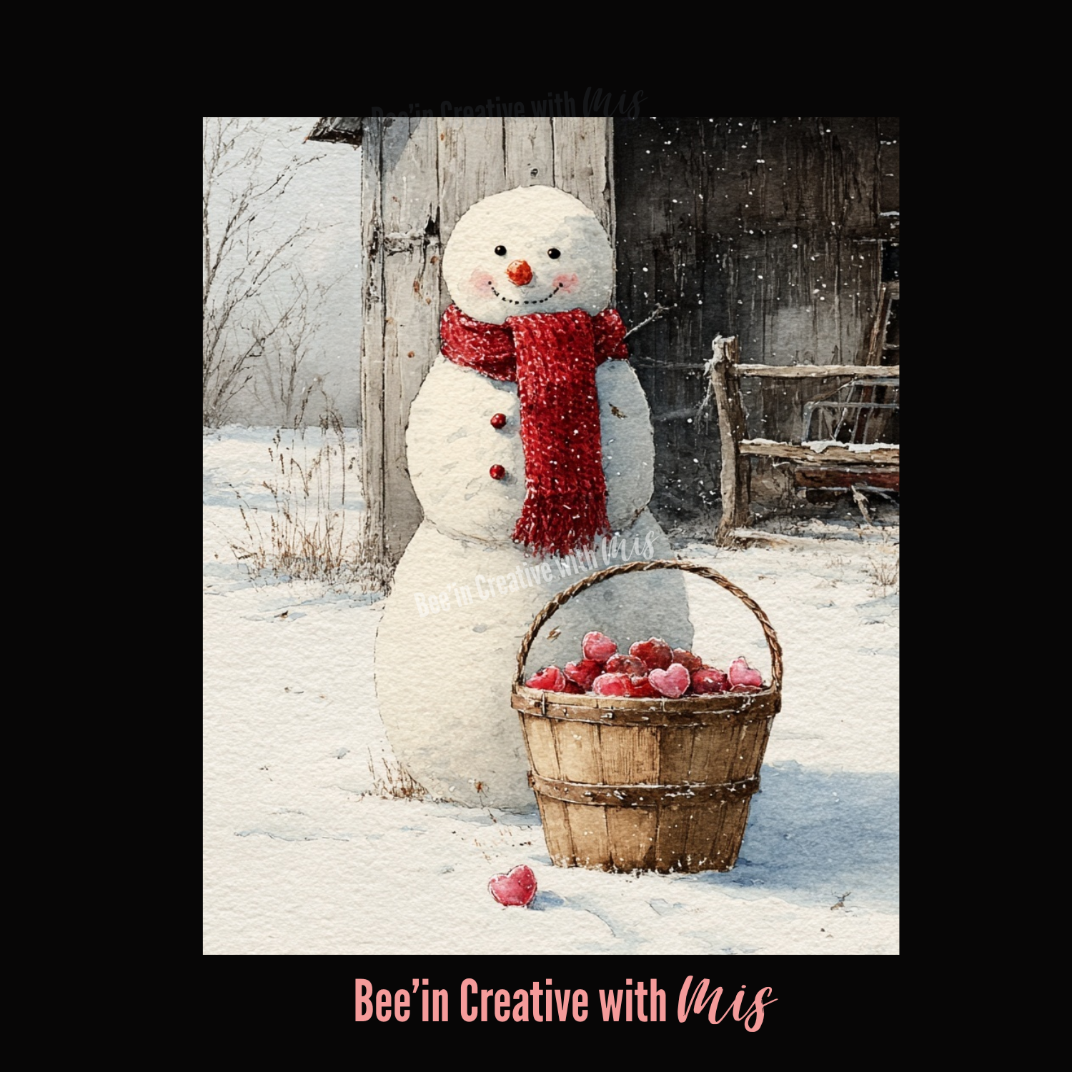 Valentine SnowmanValentine Bunny Winter Snowmen Printables 1x6 or 2x6 ...