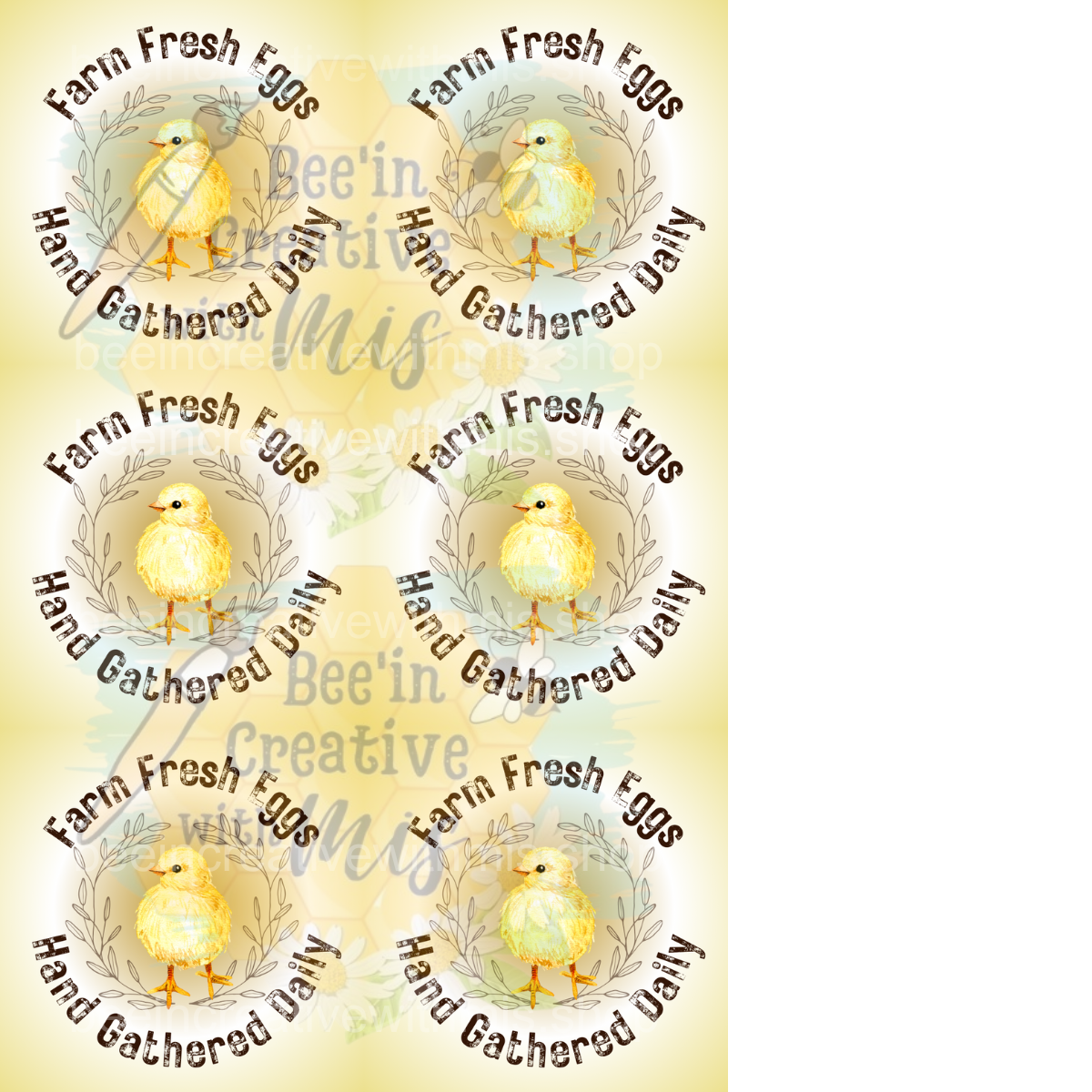 Printable CHICK Farm Fresh Eggs PDF Square Labels to use decoupage pur ...